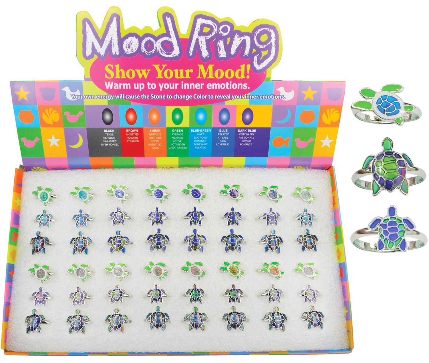 Wholesale ring, mood ring, sea turtle ring, turtle ring, sealife ring
